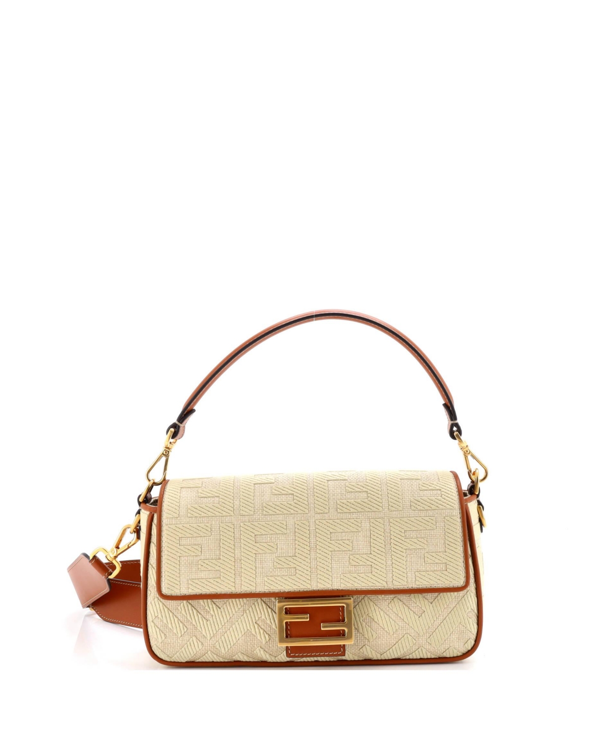 Click here for Pre-Owned Fendi Medium Baguette Nm Bag Zucca Embro... prices