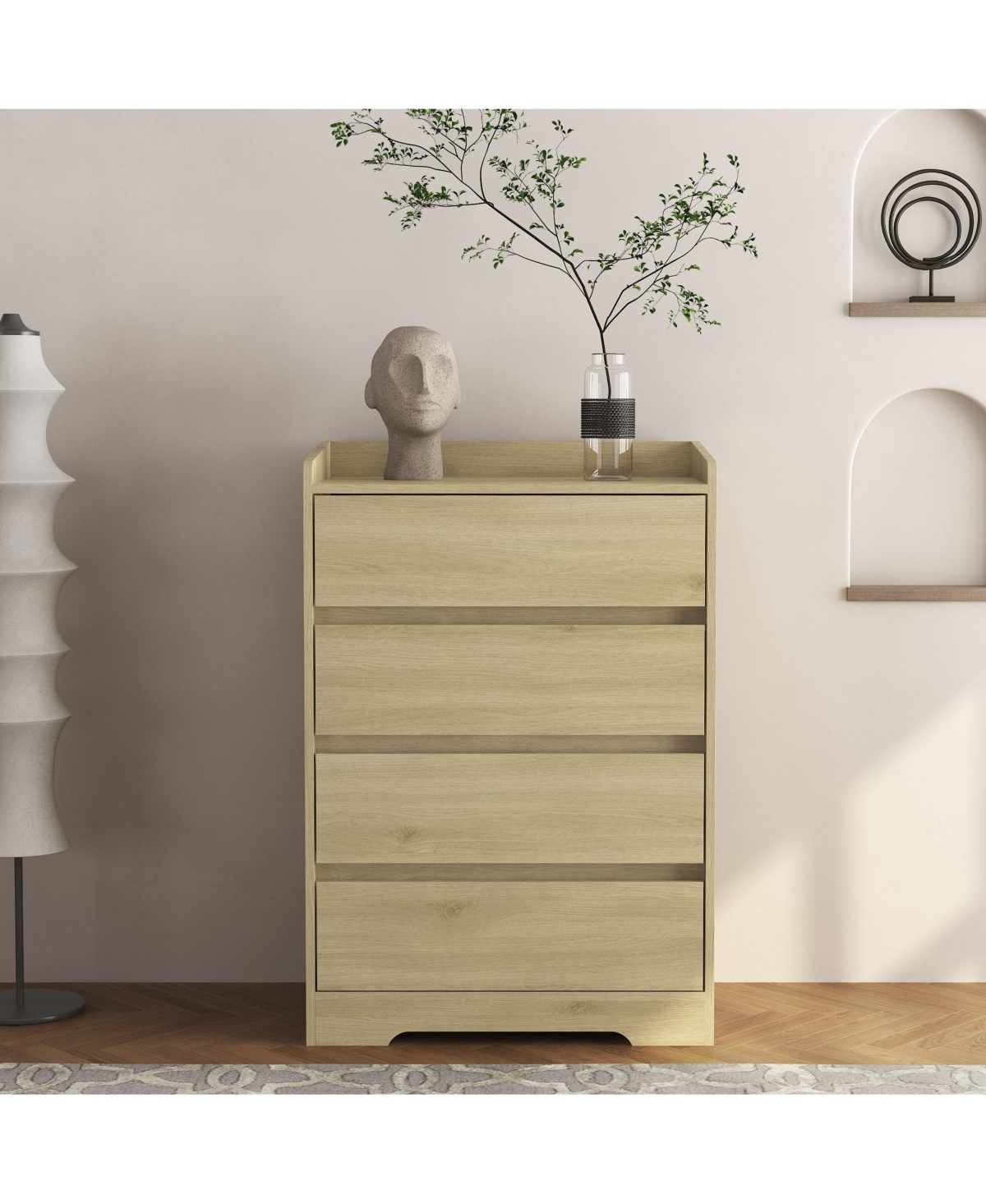 Click here for flynama Farmhouse 5 Drawer Dresser Finish Sturdy C... prices