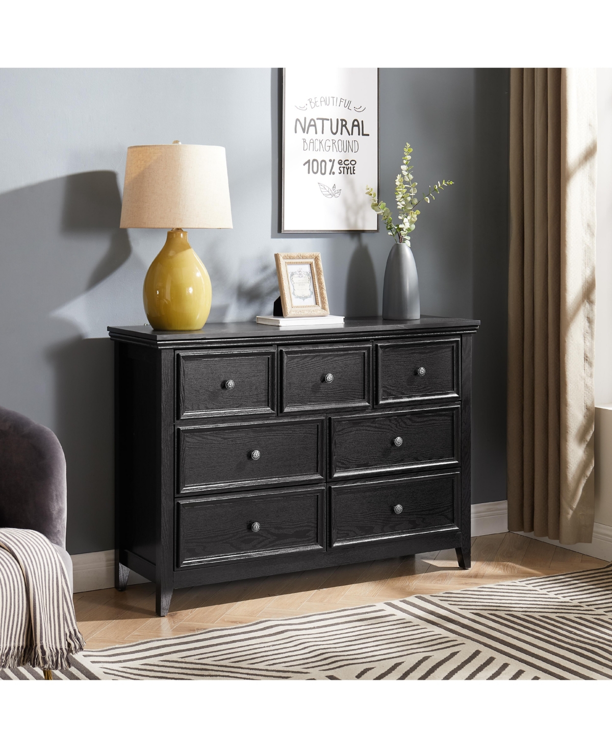 Click here for flynama Spacious 7 Drawer Dresser Modern Cabinet w... prices