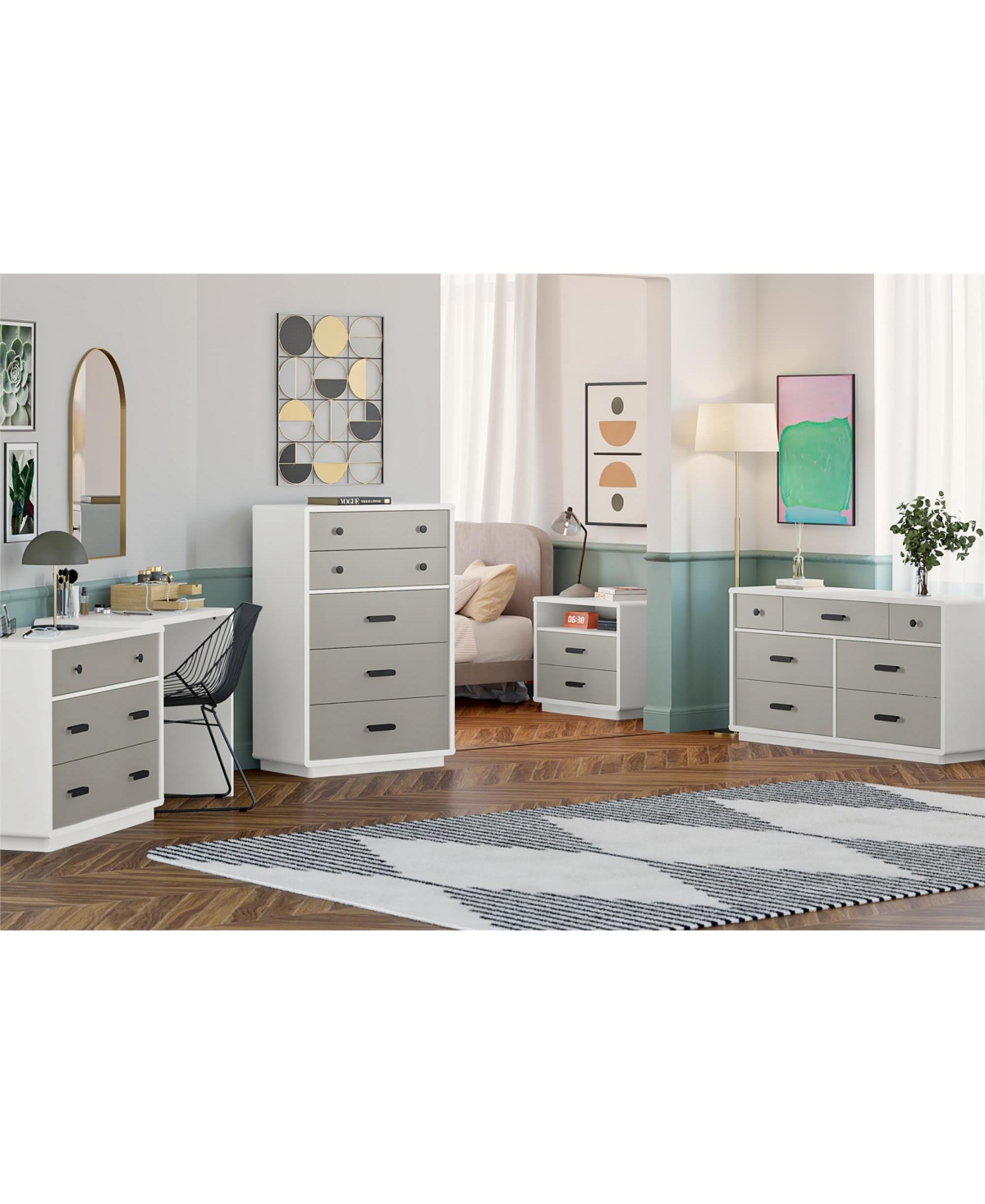 Click here for flynama Modern 5 Drawer Valencia Tall Dresser Two... prices