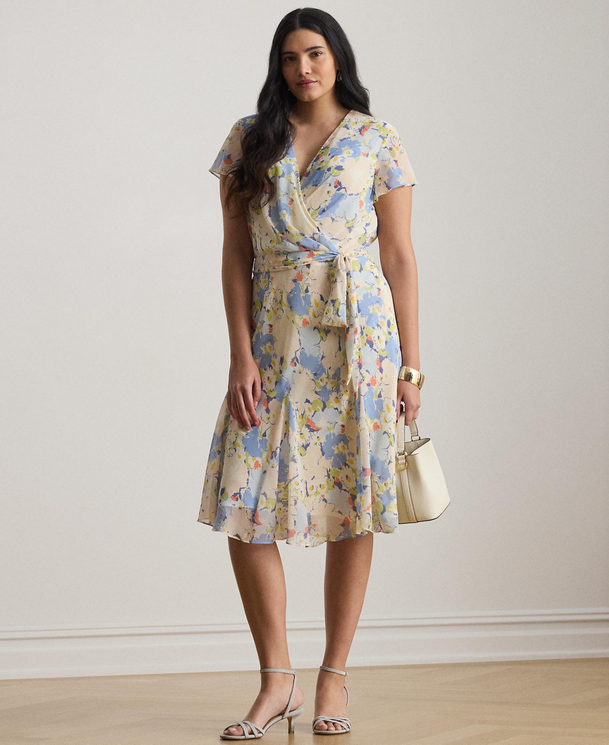 Click here for Lauren Ralph Lauren Plus Size Floral Crinkle Georg... prices