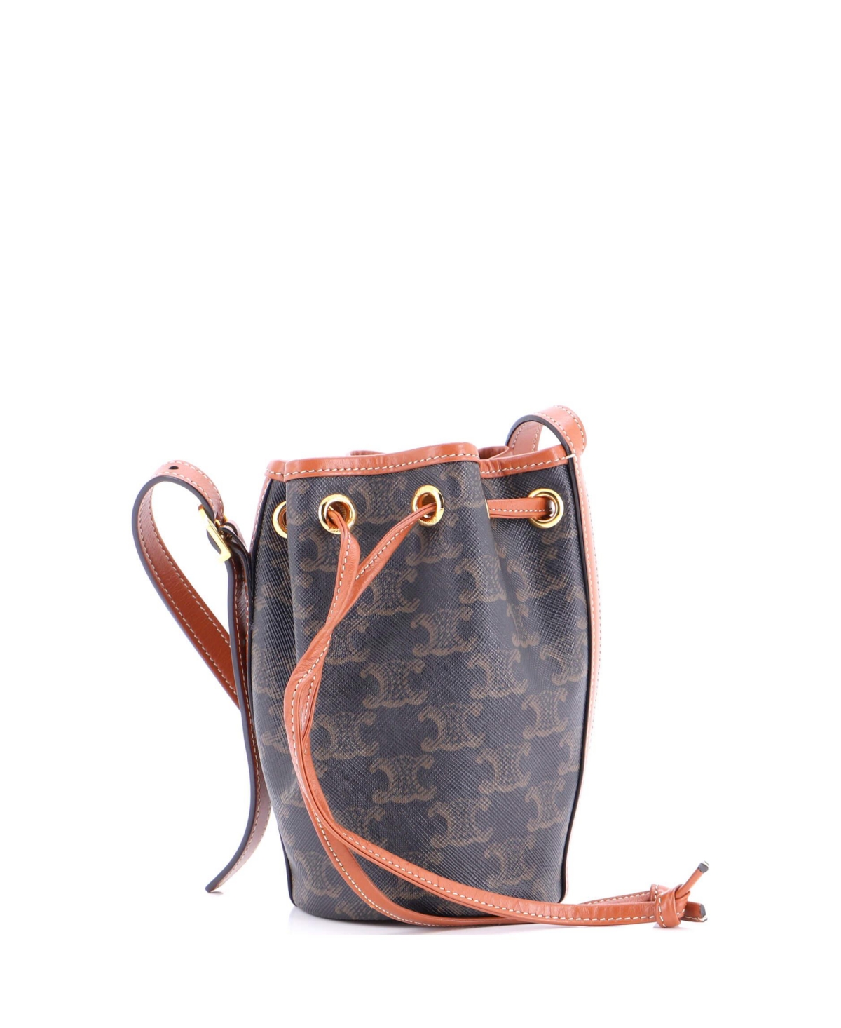 Click here for Pre-Owned Celine Mini Drawstring Bucket Bag Triomp... prices