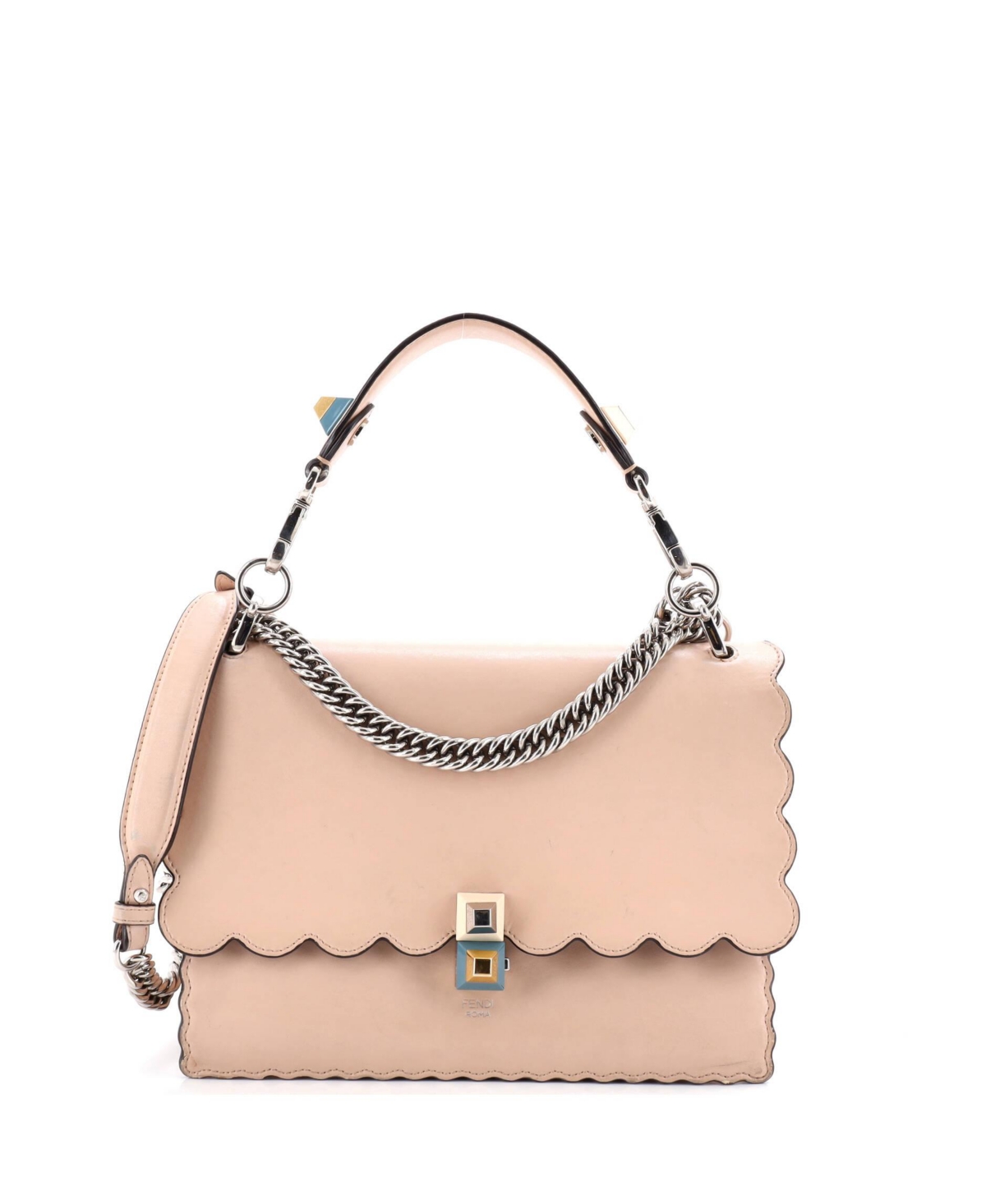 Click here for Pre-Owned Fendi Medium Kan I Bag Leather - Beige prices