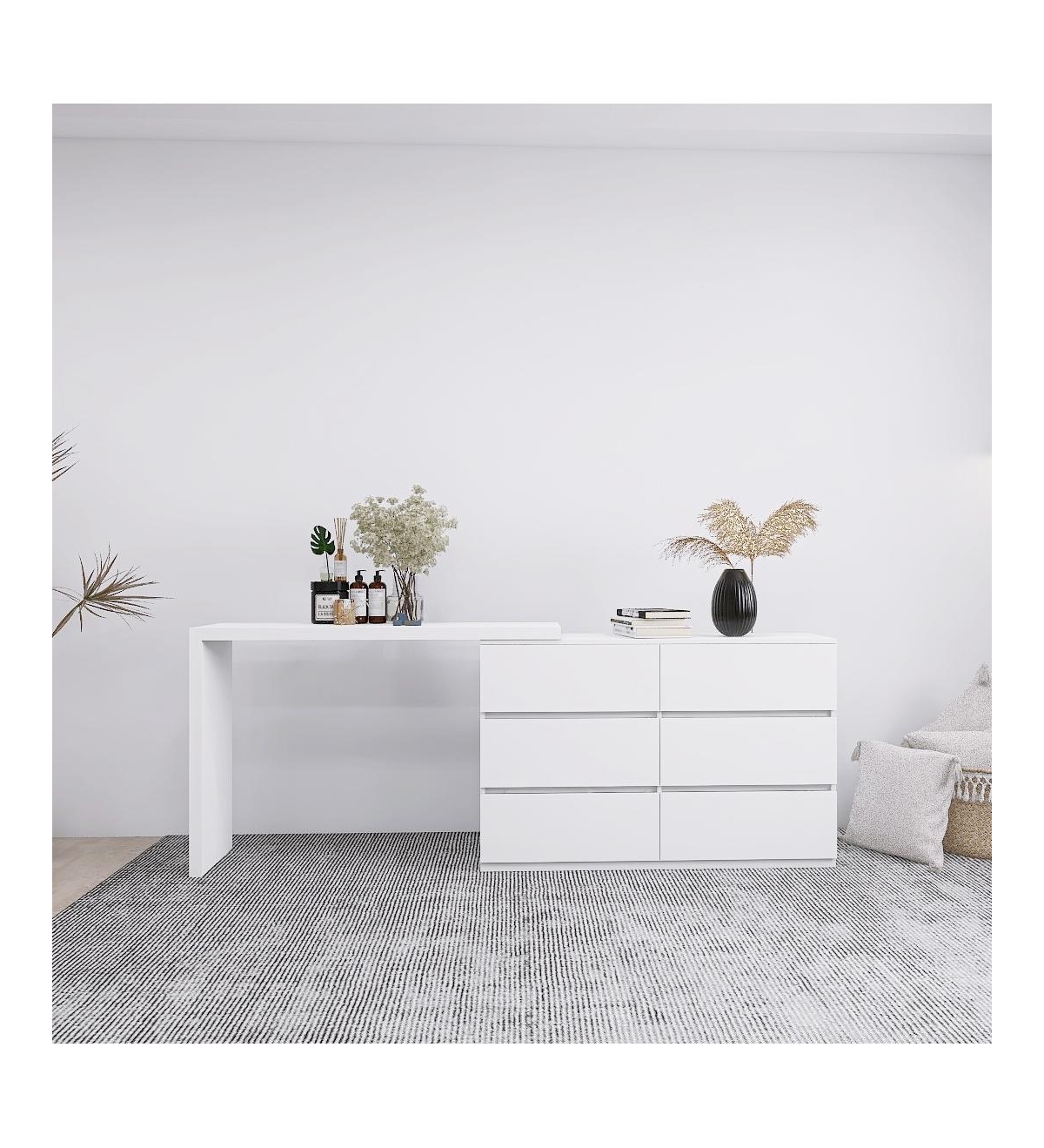 Click here for flynama Extended Desktop 6 Drawers Chest Vanity Dr... prices