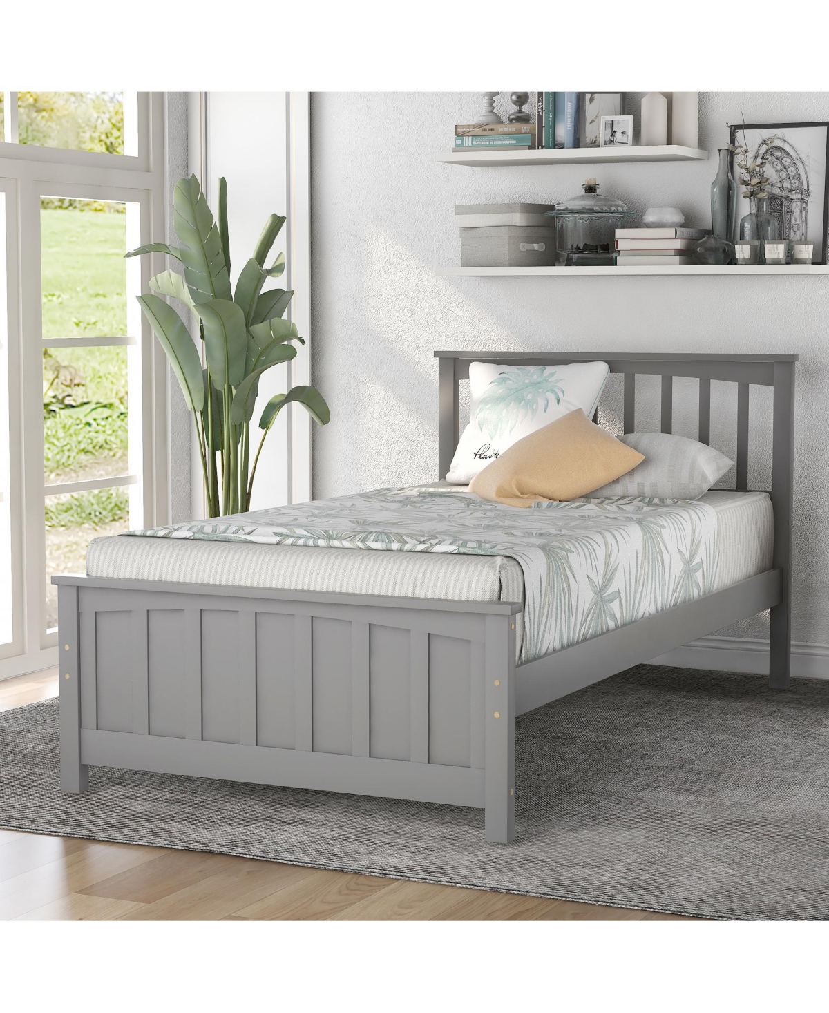 Click here for flynama Wood Platform Bed with Headboard Footboard... prices