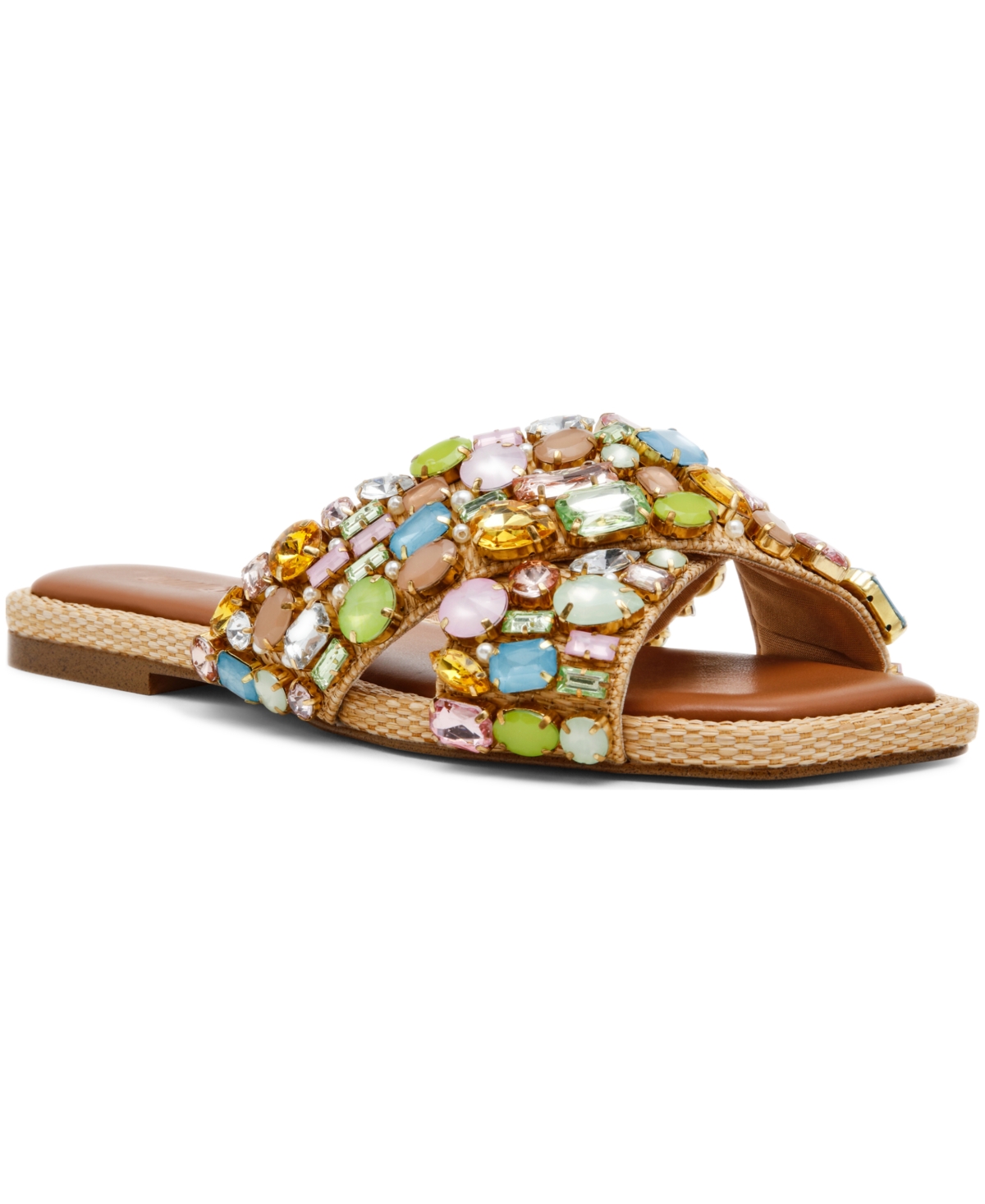 Click here for Steve Madden Womens Levity Embellished Flat Slide... prices