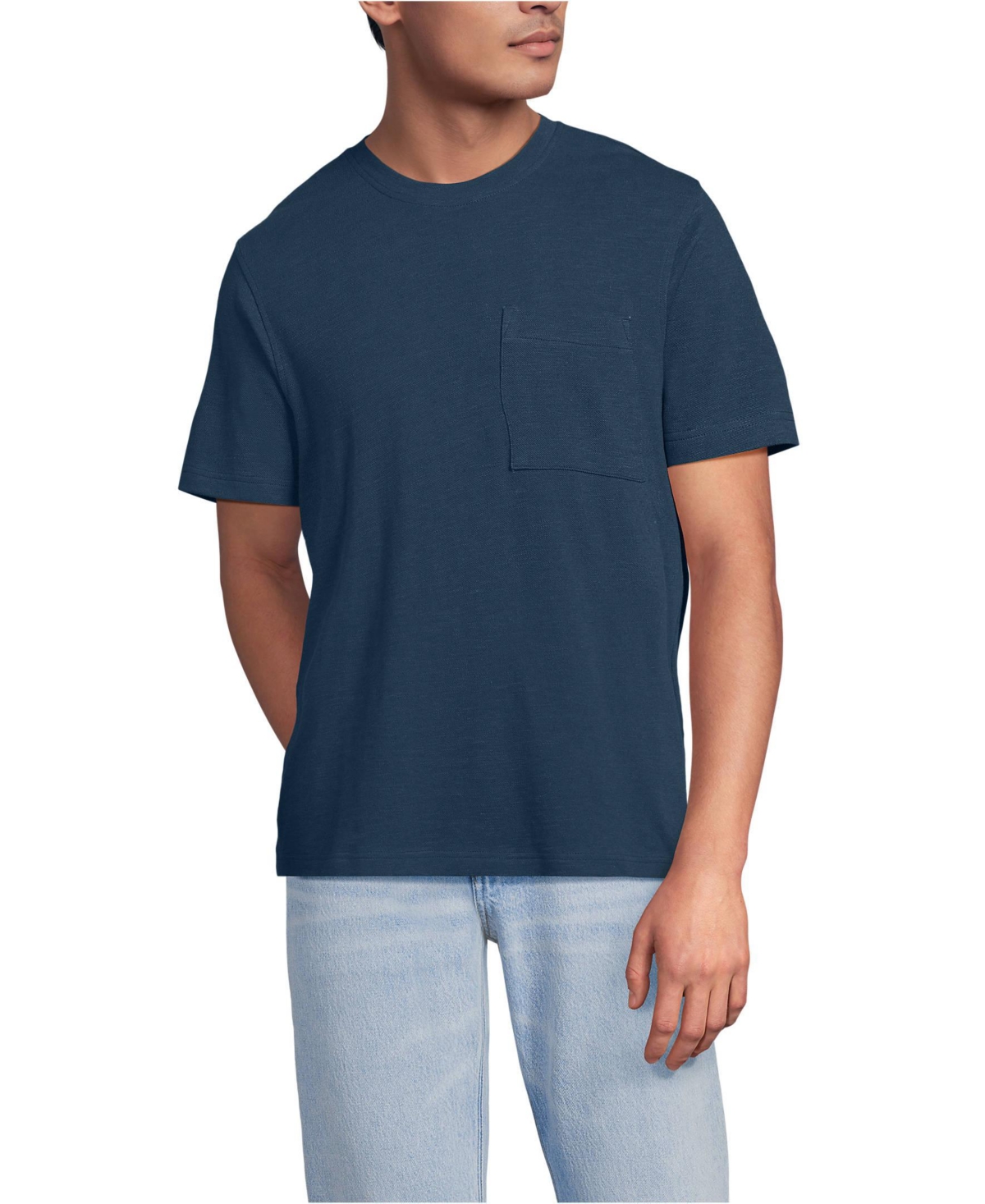 Click here for Lands End Mens Short Sleeve Cotton Linen Tee - Dee... prices