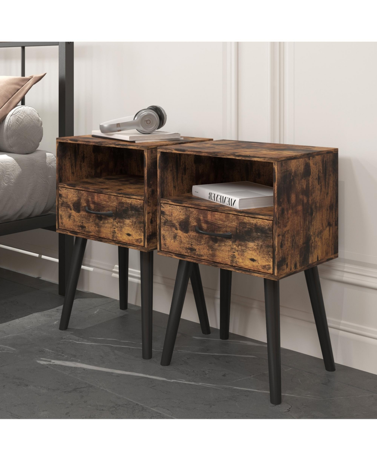 Click here for Flynama Luxurious Contemporary Nightstand with Sto... prices