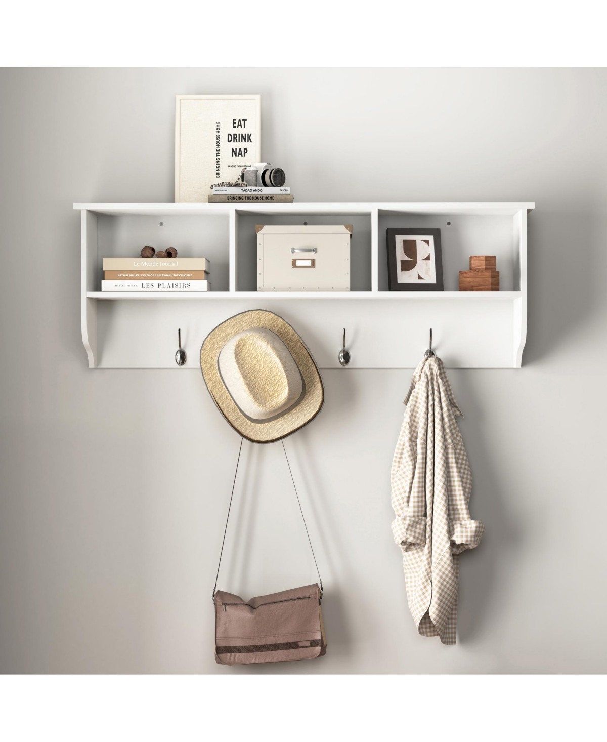 Click here for Rainsken Wall Mounted Coat Rack - Wooden Storage S... prices