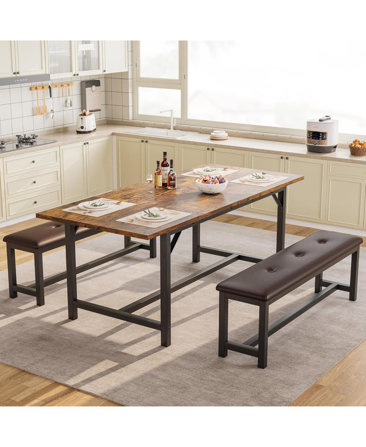 Click here for Gaomon 3 Piece Extendable Dining Table Set for 4&#... prices