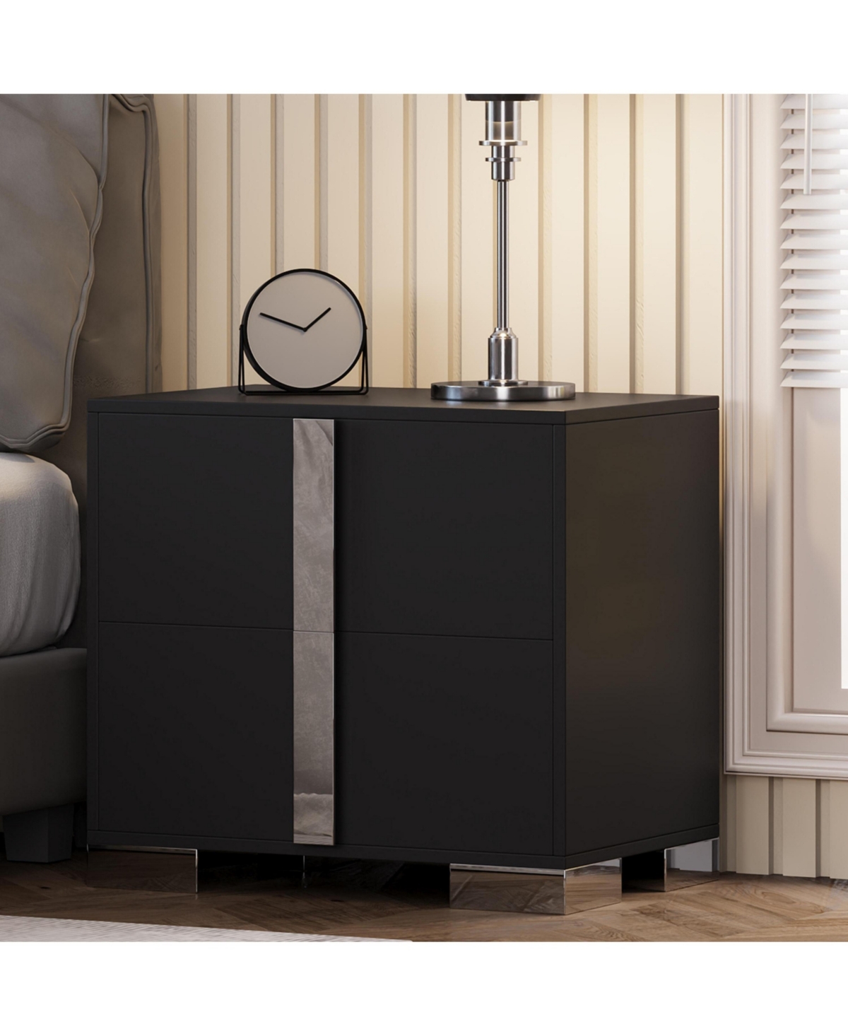 Click here for Flynama Elegant Modern Wooden Nightstand with Stor... prices