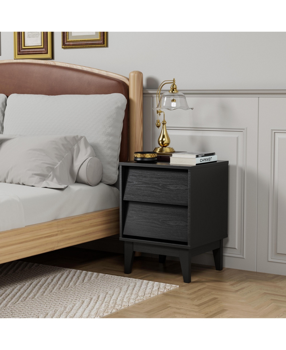 Click here for Flynama Modern Neutral Nightstand with Storage Spa... prices