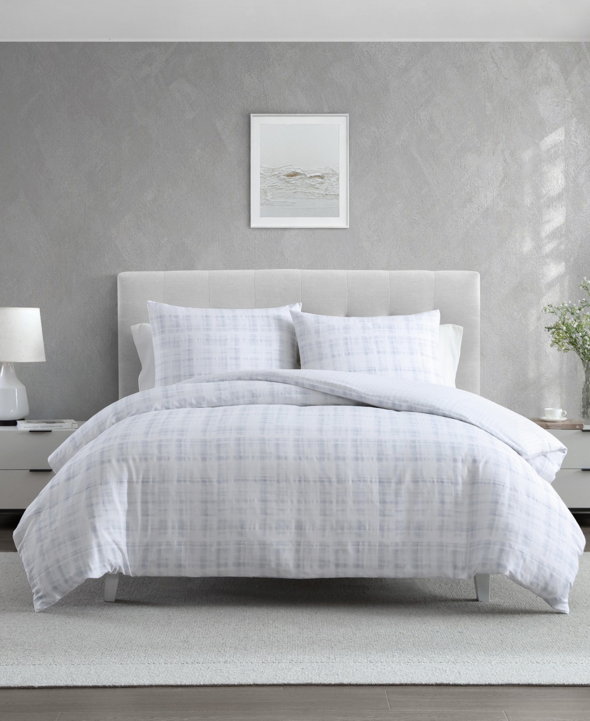 Click here for Vera Wang Blurred Plaid Cotton 3-Pc. Comforter Set... prices