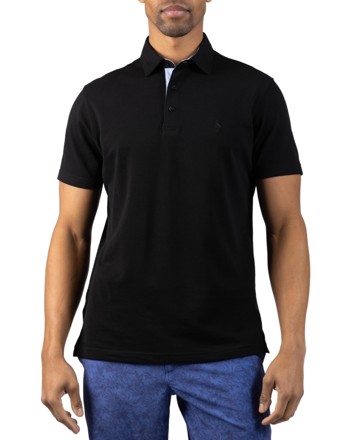Click here for Tailorbyrd Mens Slub Pique Polo - Black prices