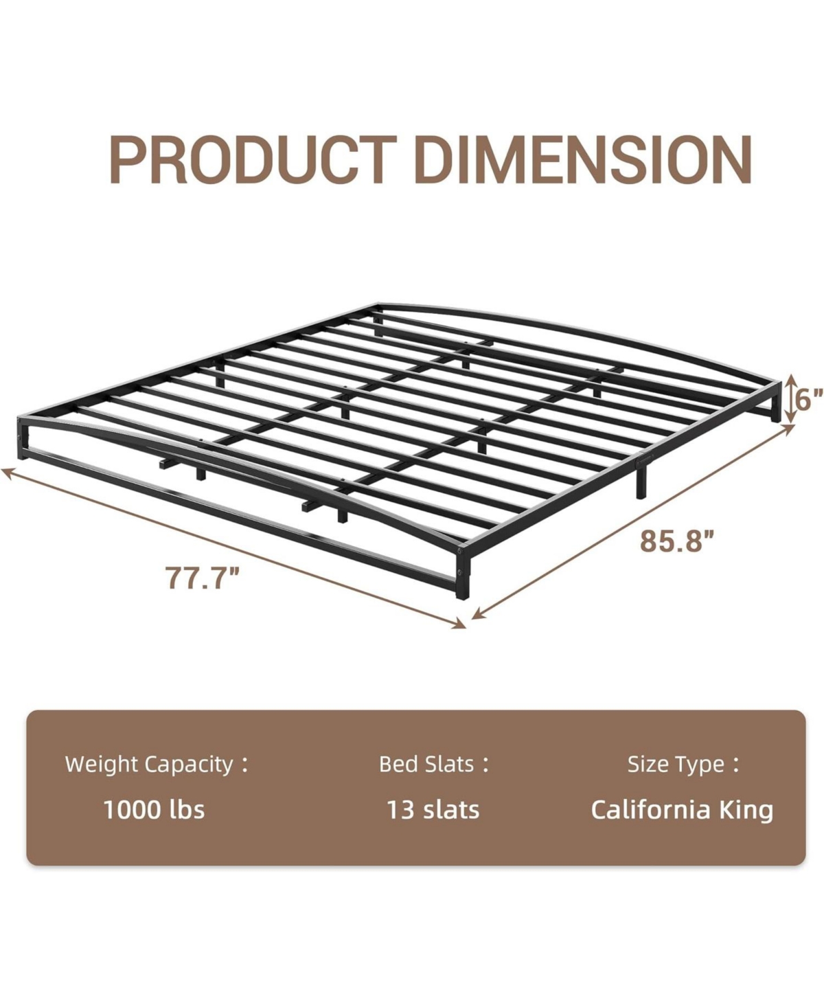 Click here for gaomon California King 6in Metal Platform Bed Fram... prices