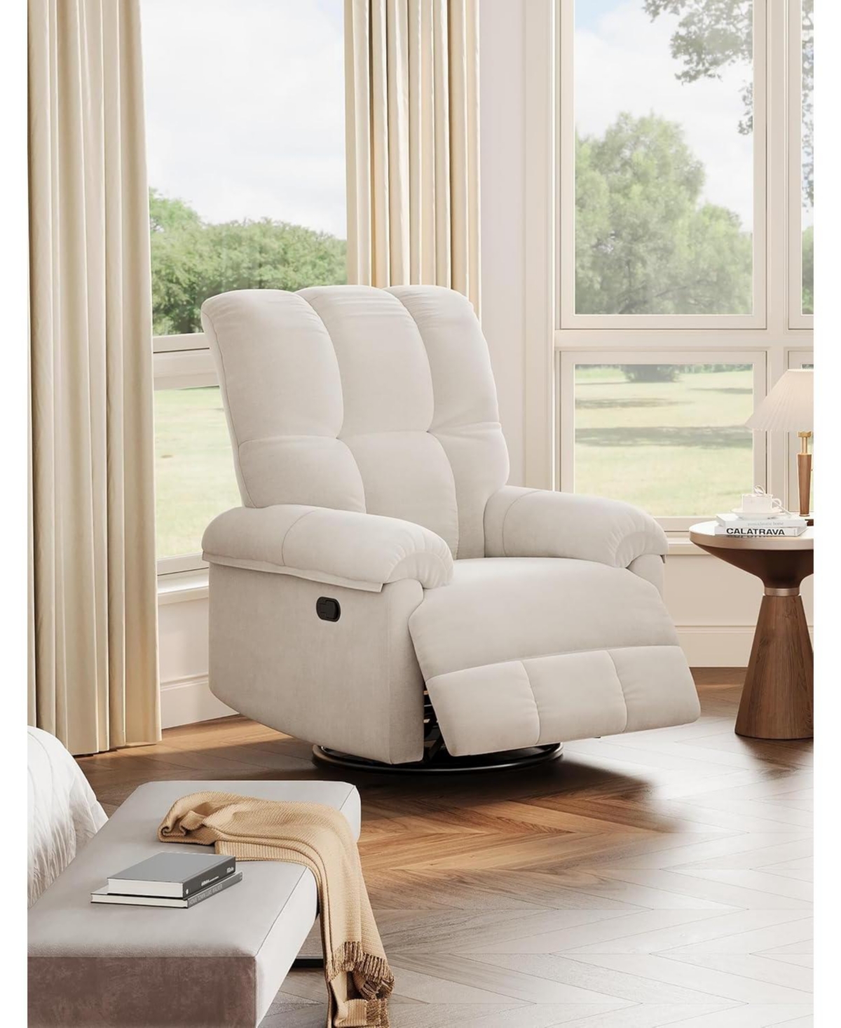 Click here for gaomon Oversized Swivel Rocker Recliner - Chenille... prices