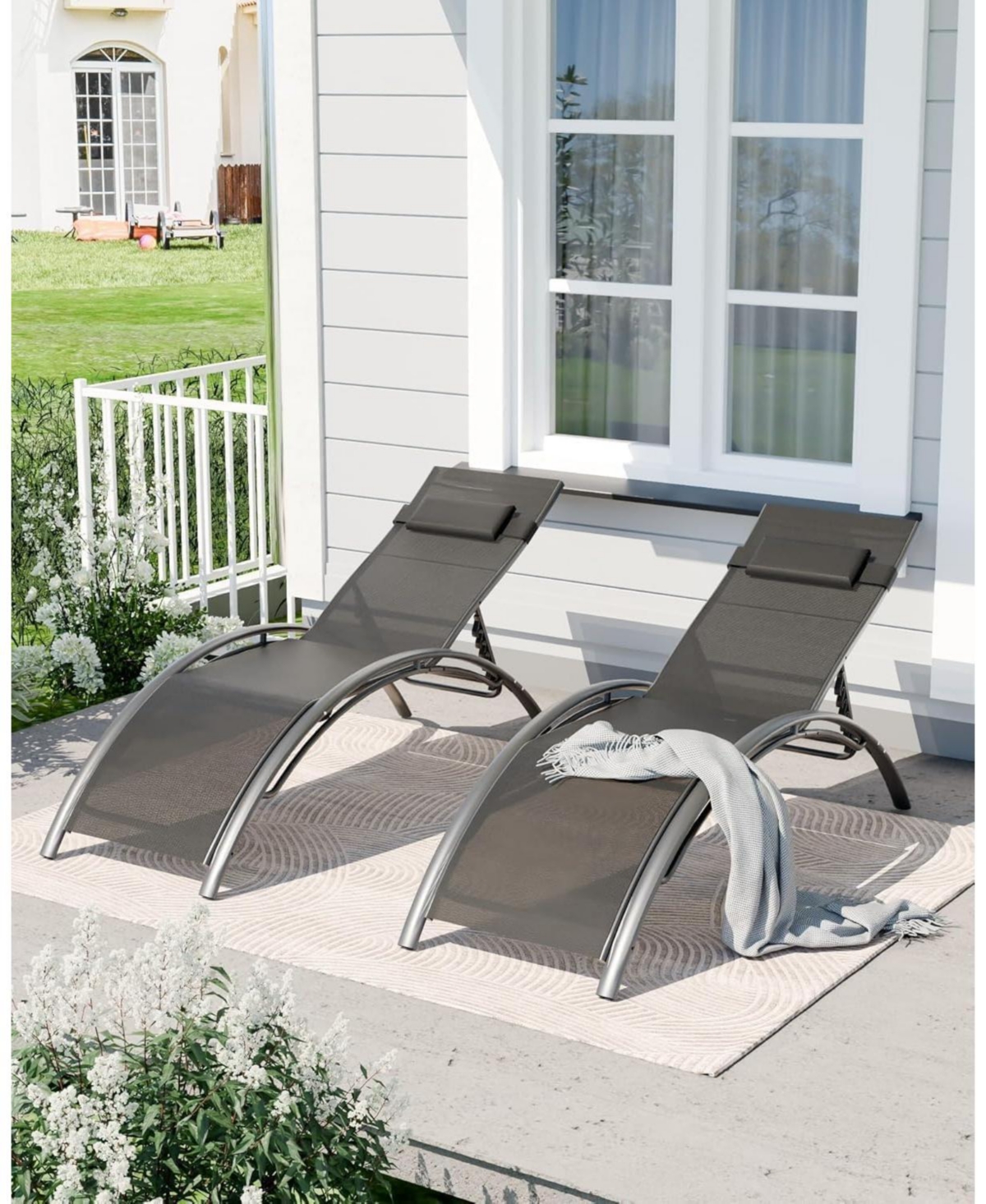 Click here for gaomon Patio Chaise Lounge Set of 2 - Aluminum Out... prices