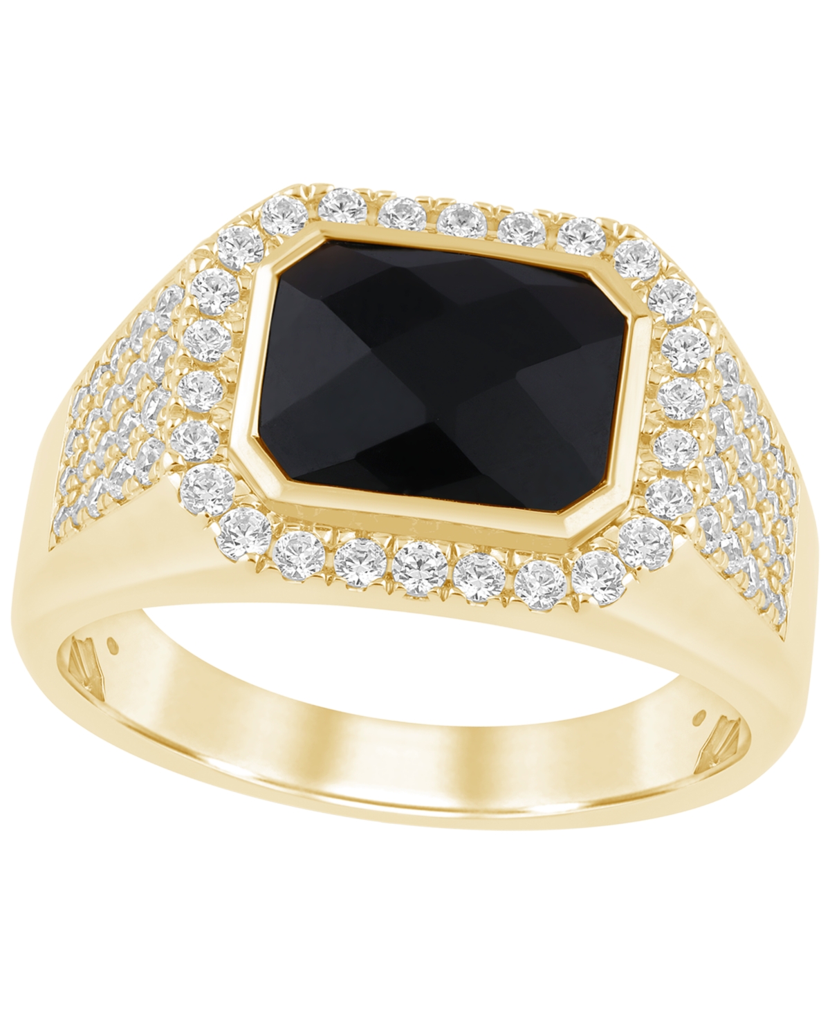 Click here for Macys Mens Onyx and Diamond (3/4 ct. t.w.) Ring in... prices
