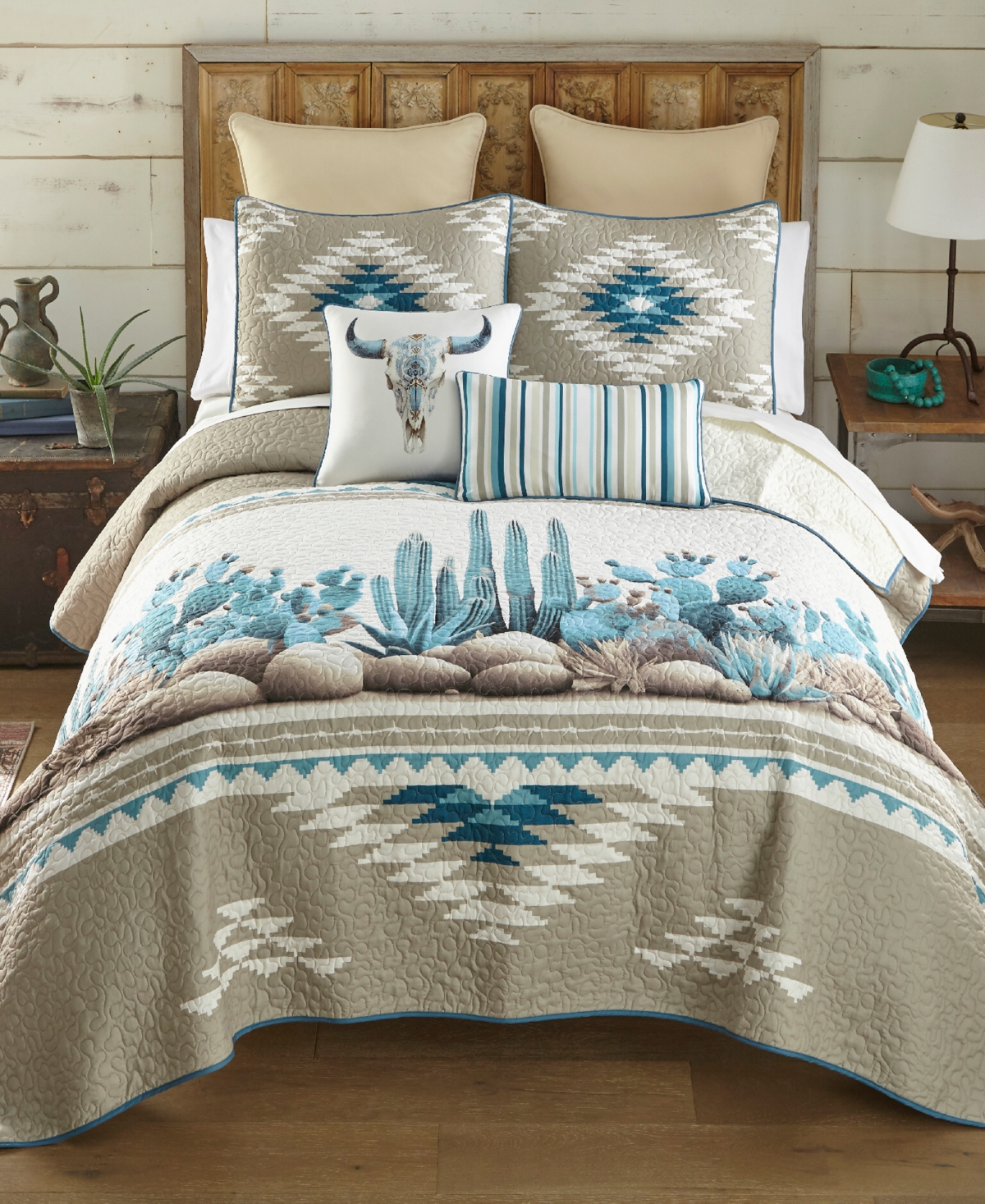 Click here for Donna Sharp Cacti Soft 3-Pc. Quilt Set  King - Blu... prices