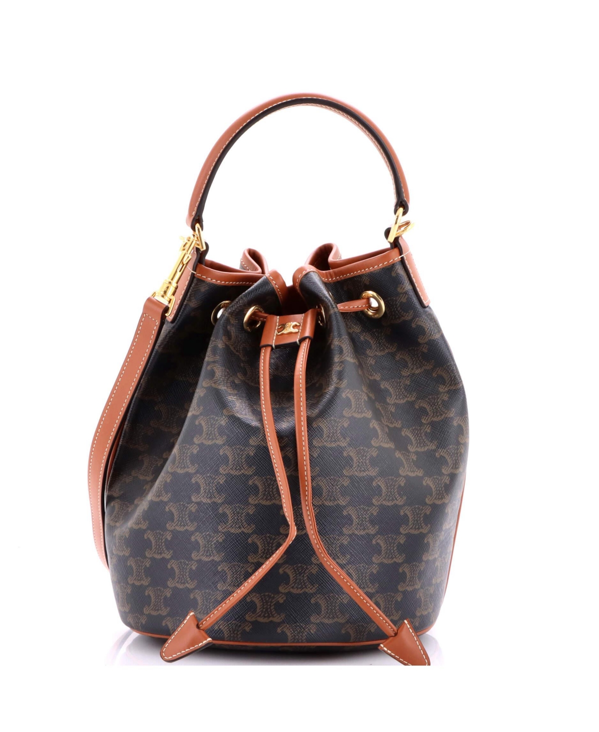 Click here for Pre-Owned Celine Clara Bucket Bag Triomphe Coated... prices