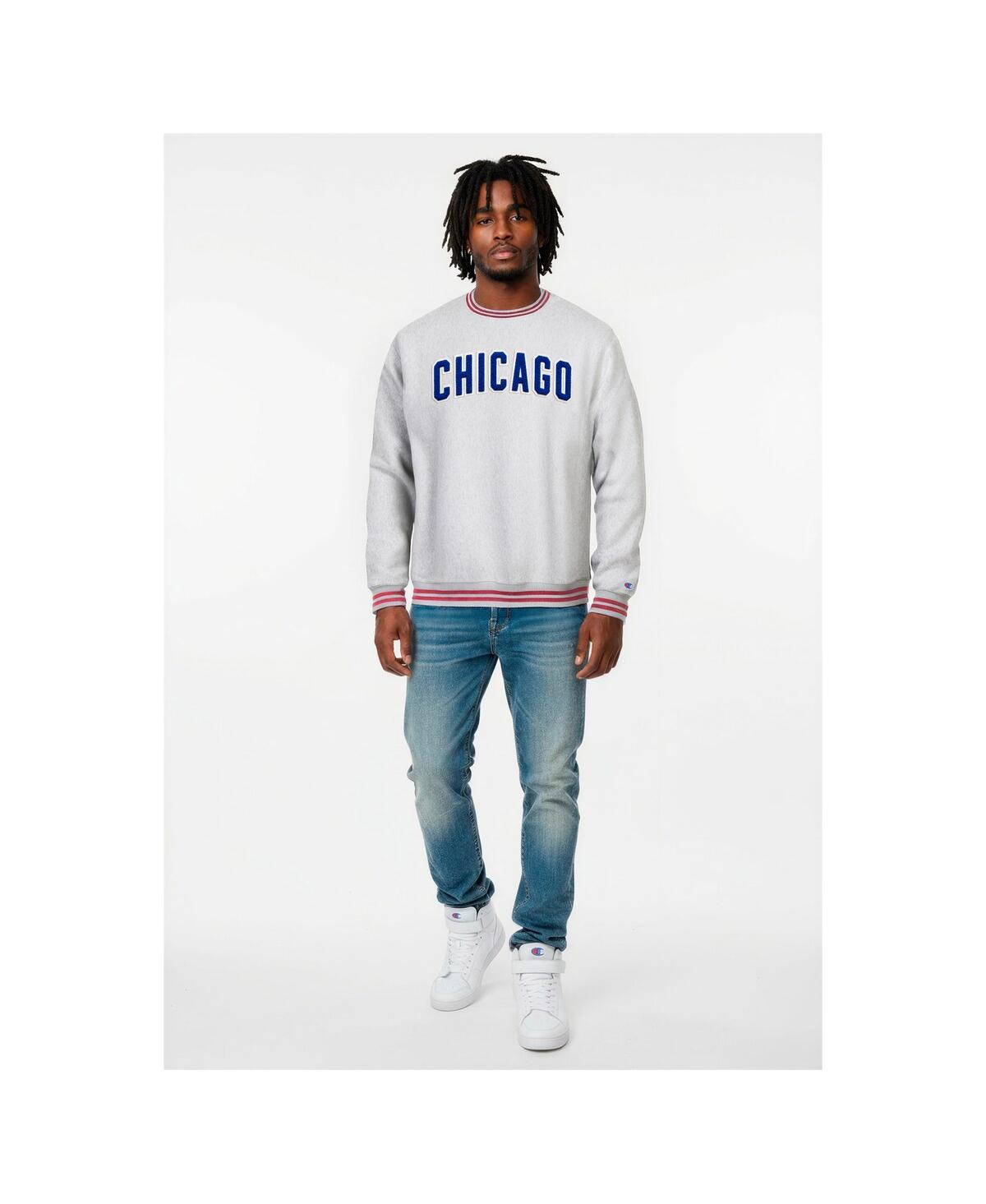 Click here for Champion Mens Heather Gray Chicago Cubs Reverse We... prices