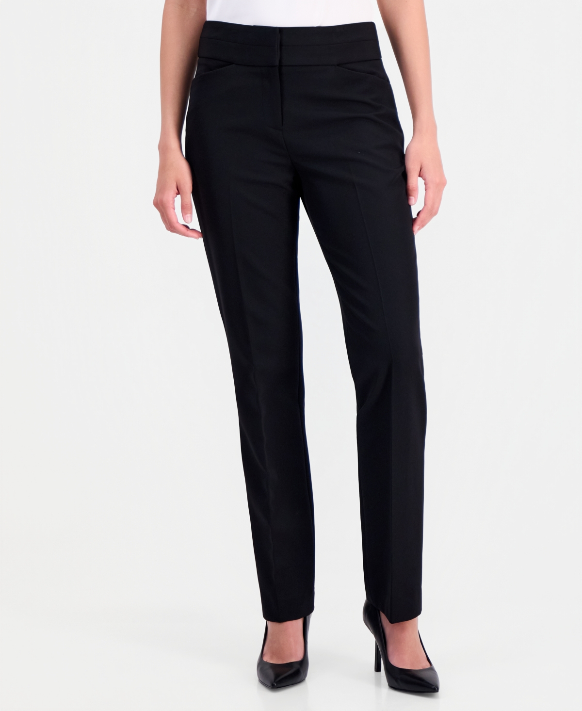 Click here for Tahari Asl Womens Straight-Leg Trousers - Black prices