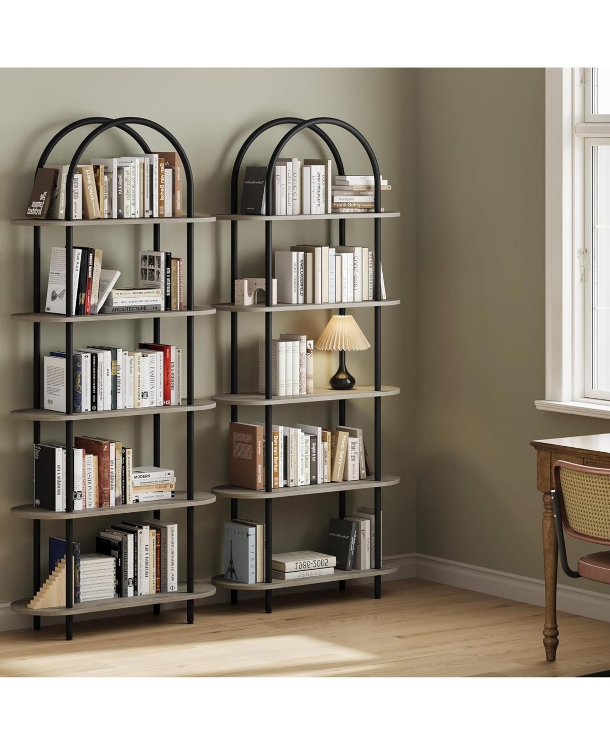 Click here for gaomon 2-Pack 71" Arched Bookshelf  5-Tier Op... prices