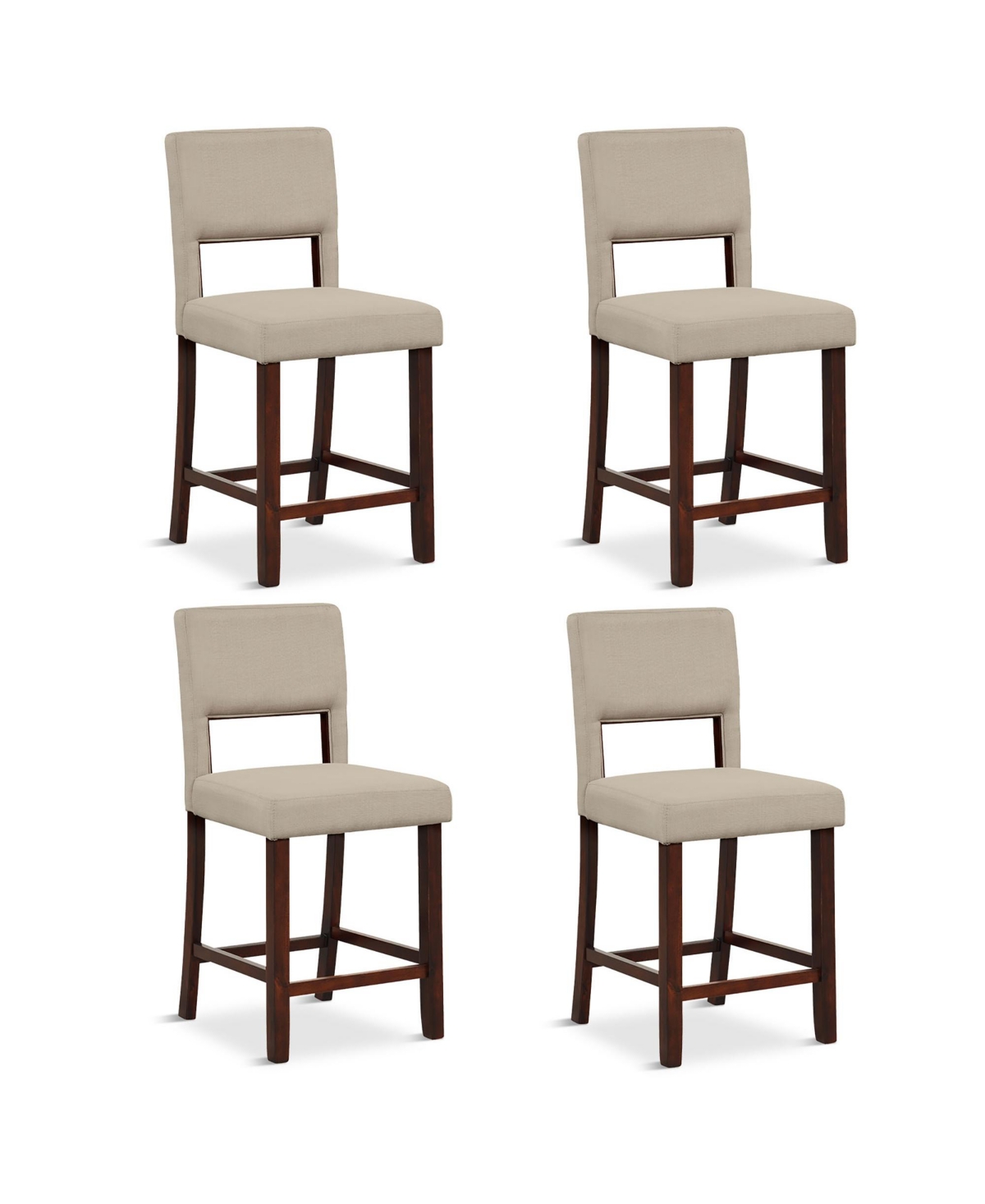 Click here for Gymax 4-Piece Linen Fabric Counter Height Bar Stoo... prices