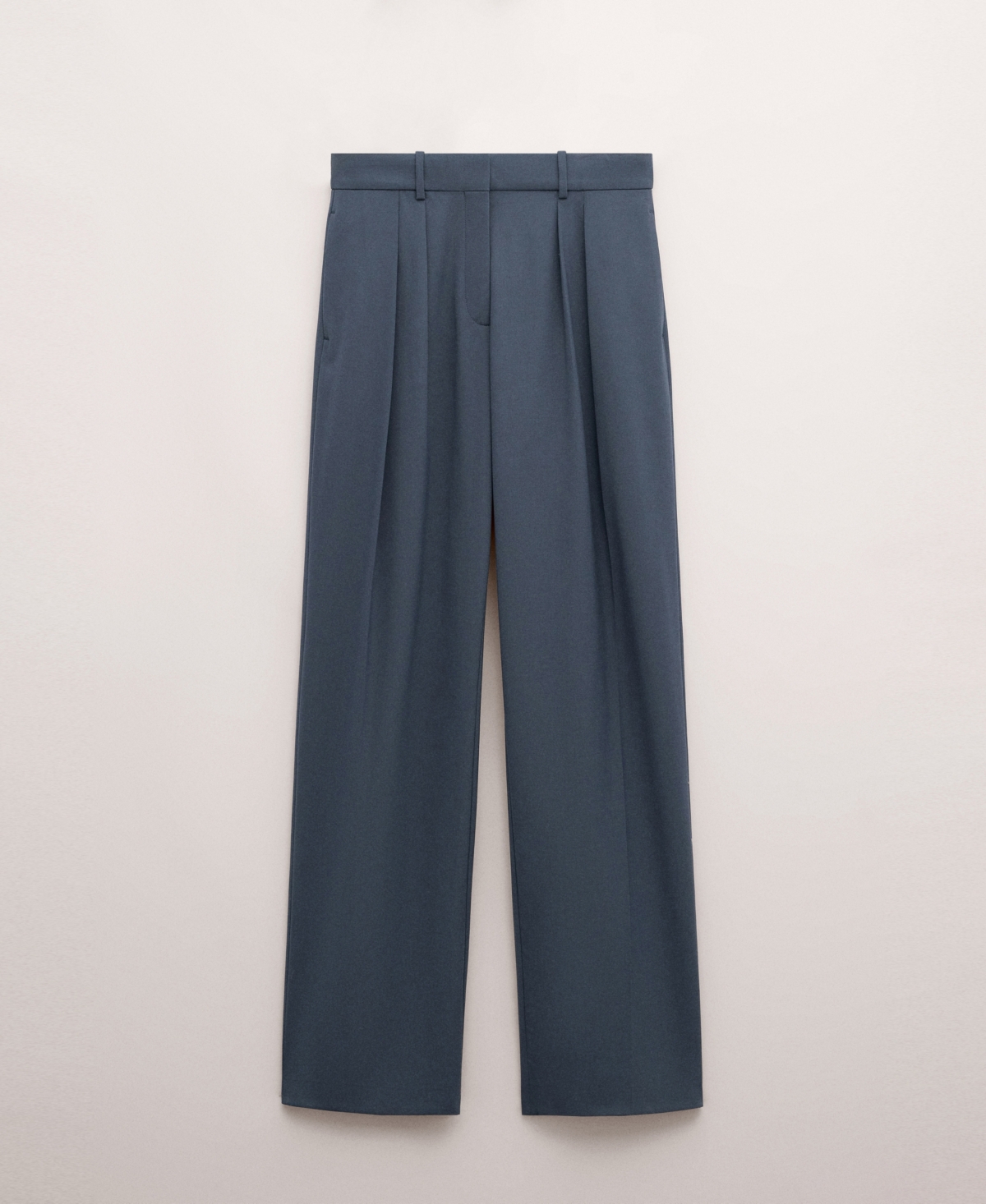 Click here for Mango Womens Straight Wool Suit Pants - Blue prices