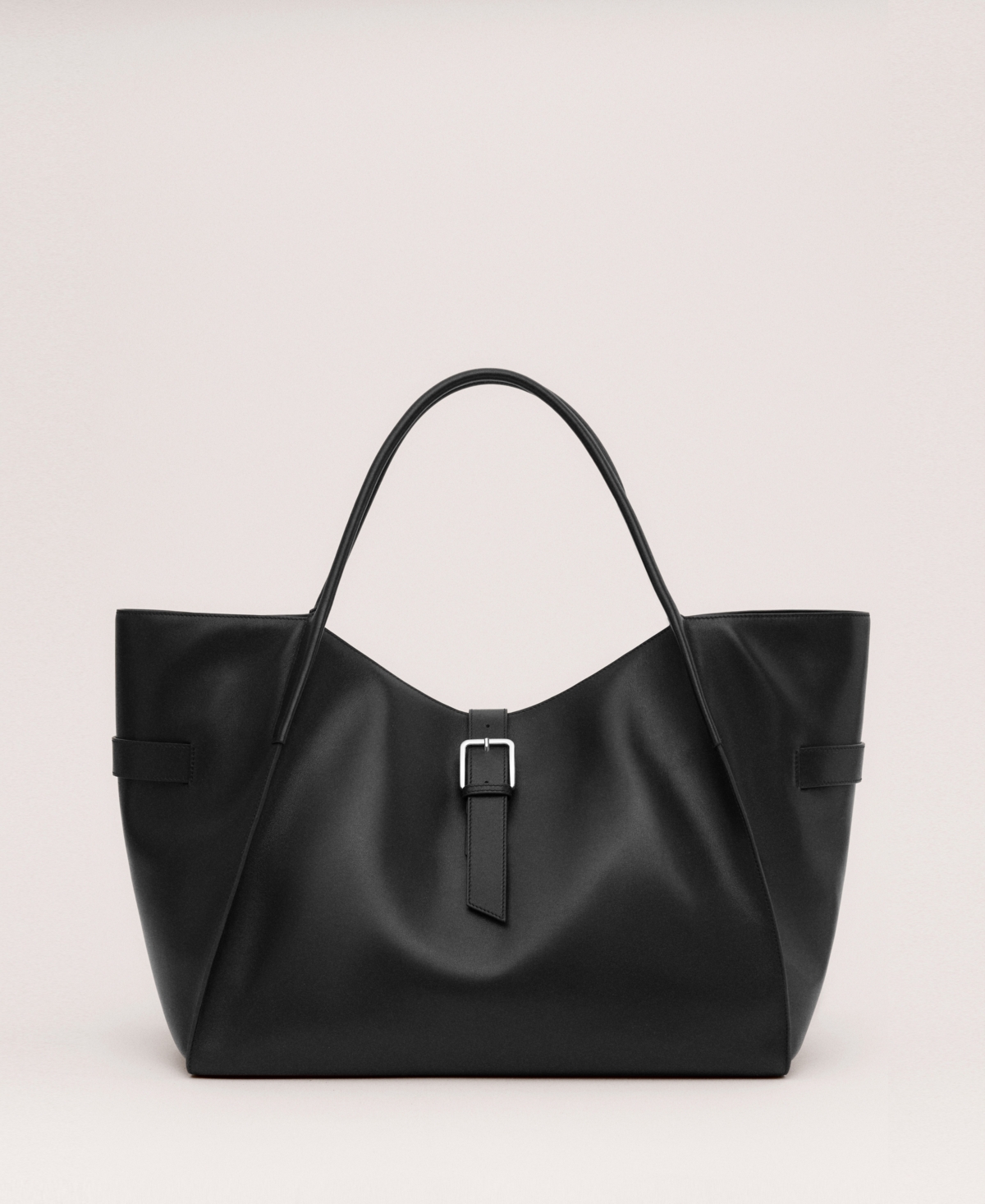 Click here for Mango Womens Leather Maxi Shopper Bag - Black prices