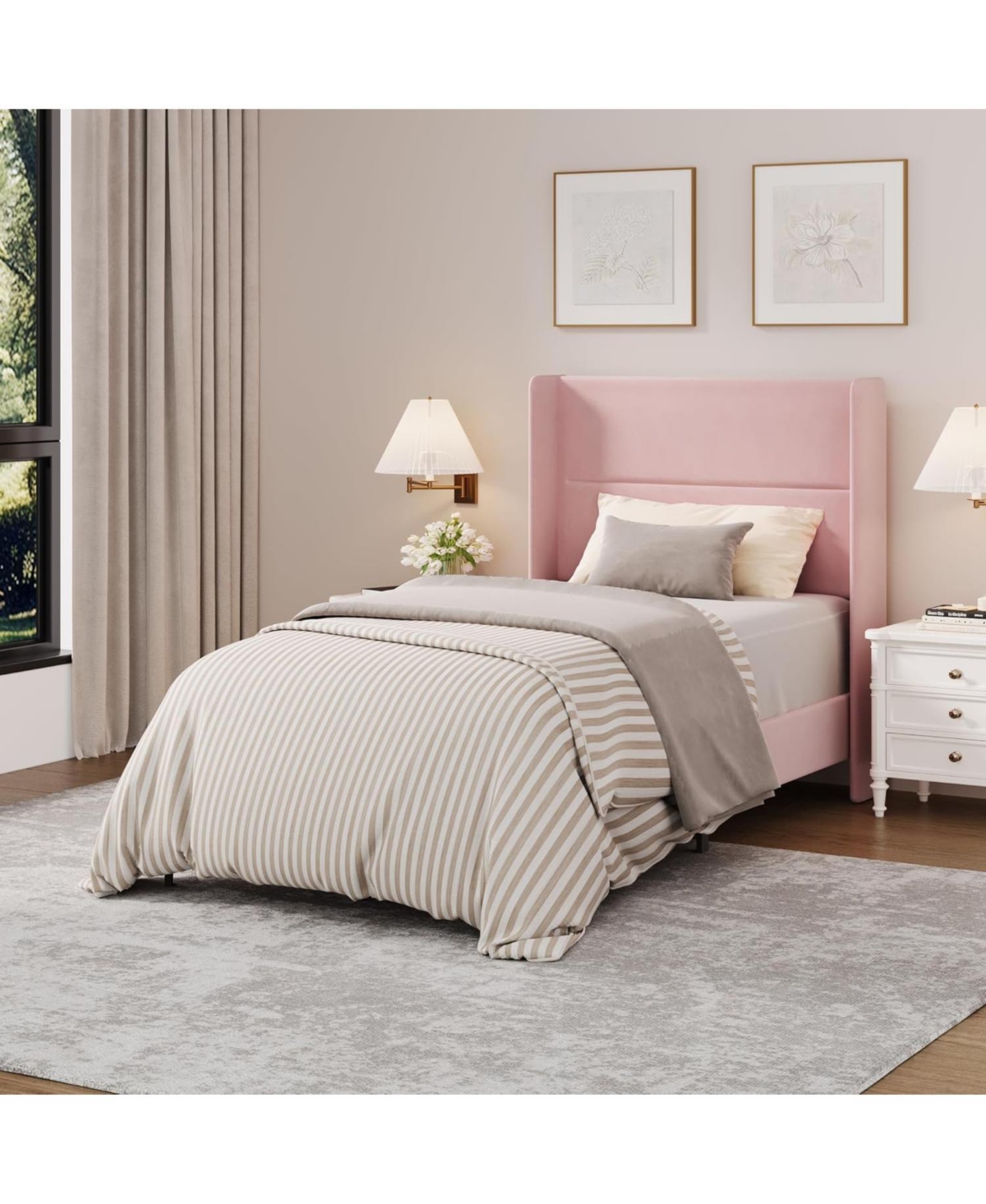 Click here for gaomon Soft Upholstered Platform Bed Frame with Wi... prices