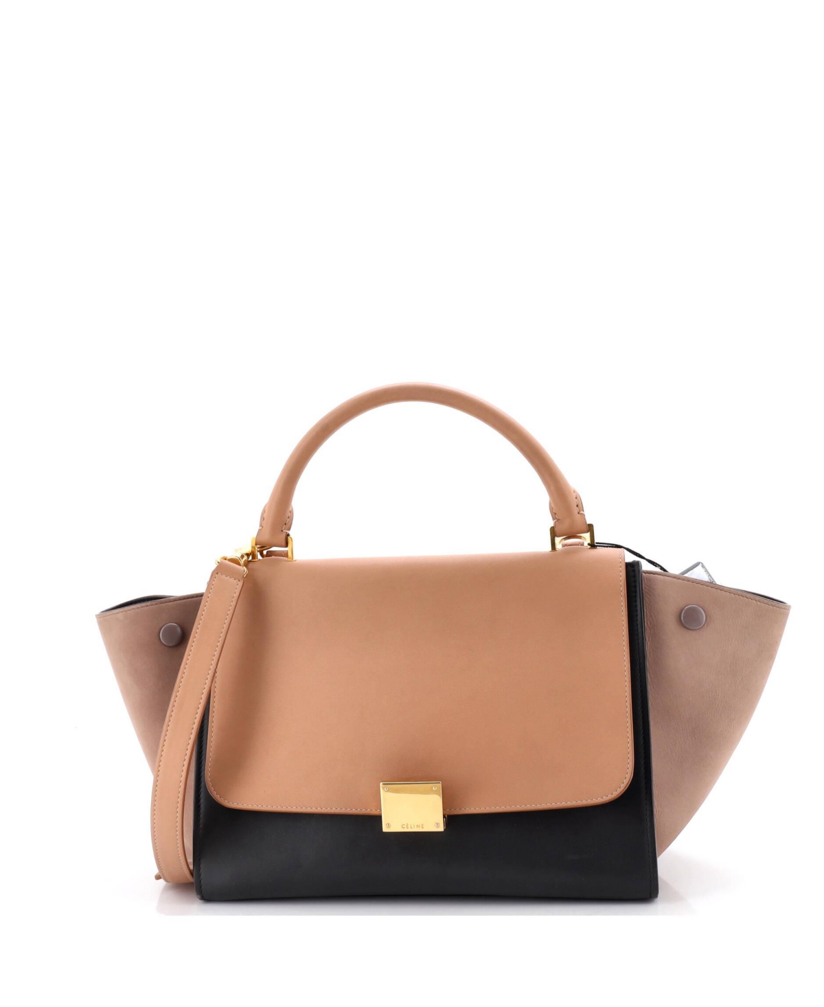 Click here for Pre-Owned Celine Small Trapeze Bag Leather - Natur... prices