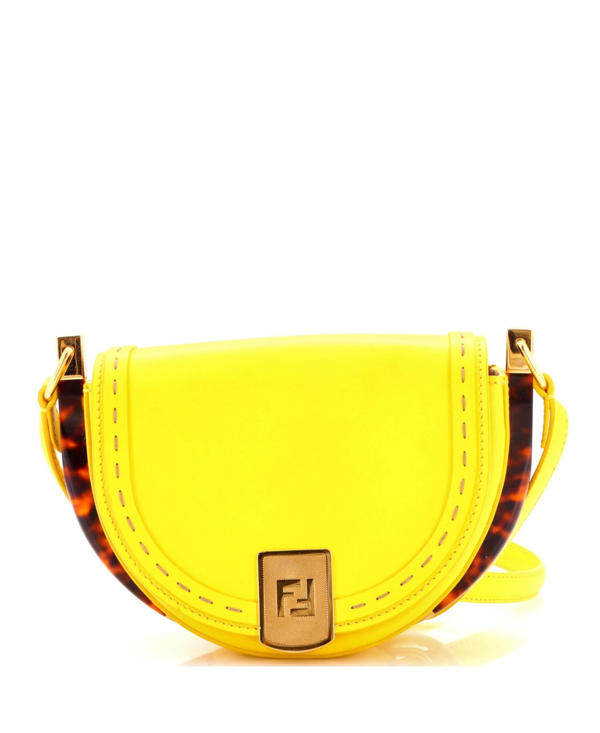 Click here for Pre-Owned Fendi Moonlight Flap Bag Leather with Pl... prices