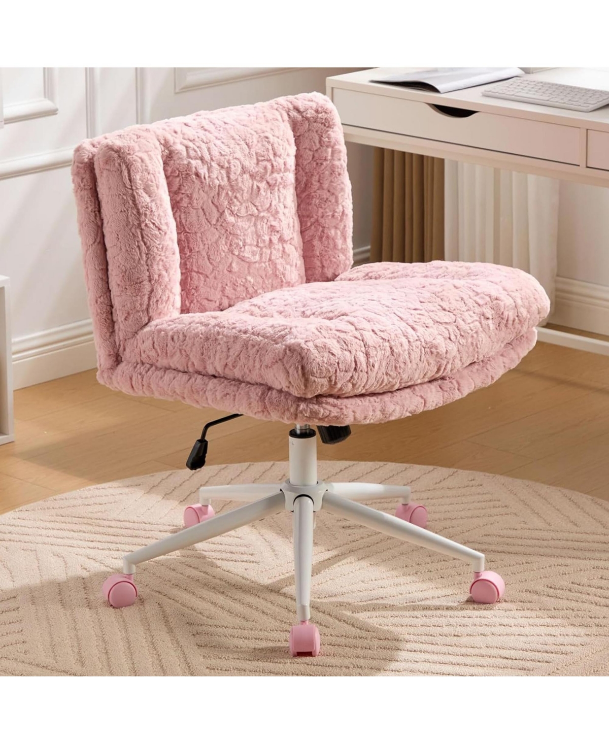 Click here for Rainsken Faux Fur Criss Cross Office Chair - Adjus... prices