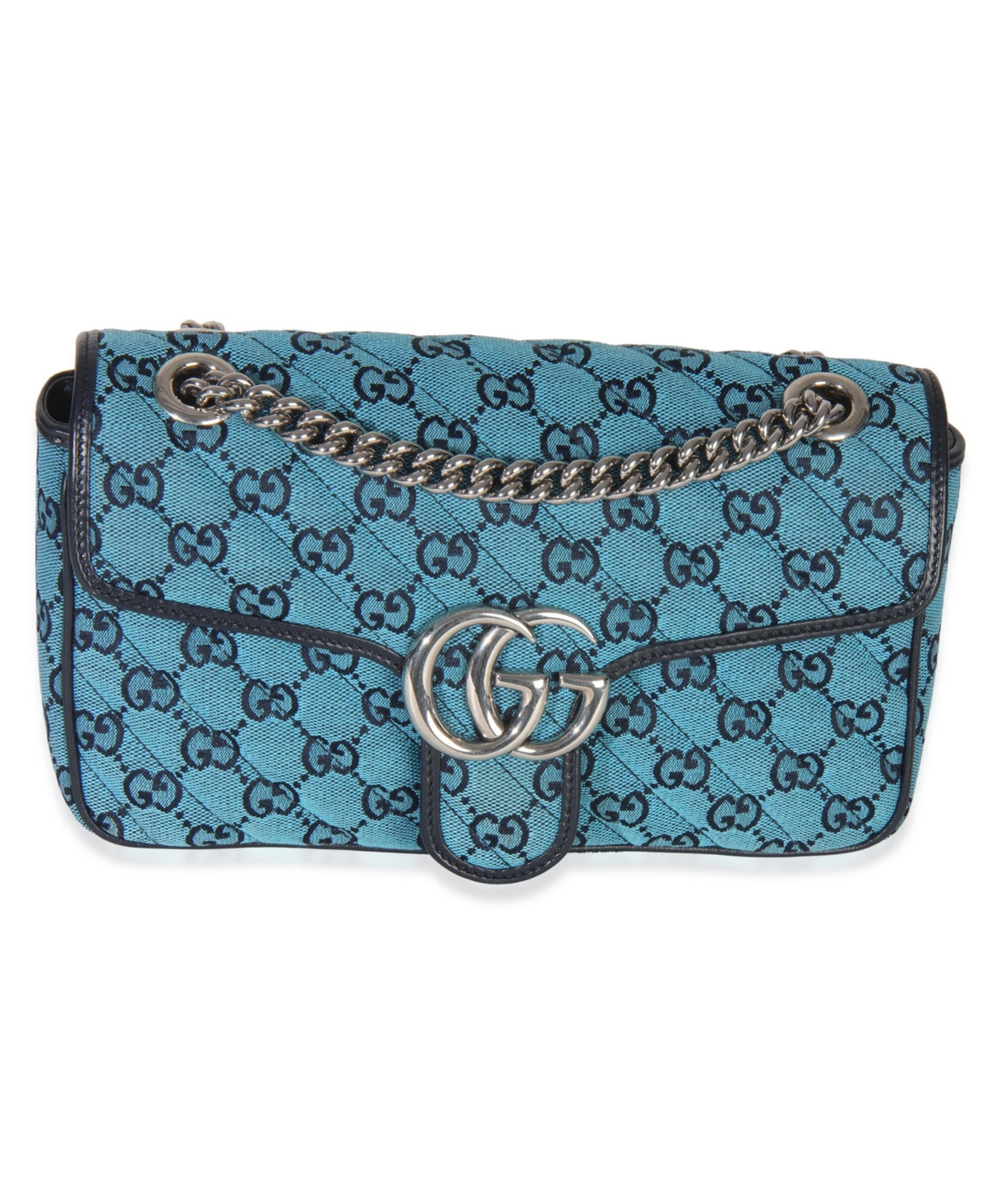 Click here for Pre-Owned Gucci Blue Gg Canvas Diagonal Small Gg M... prices