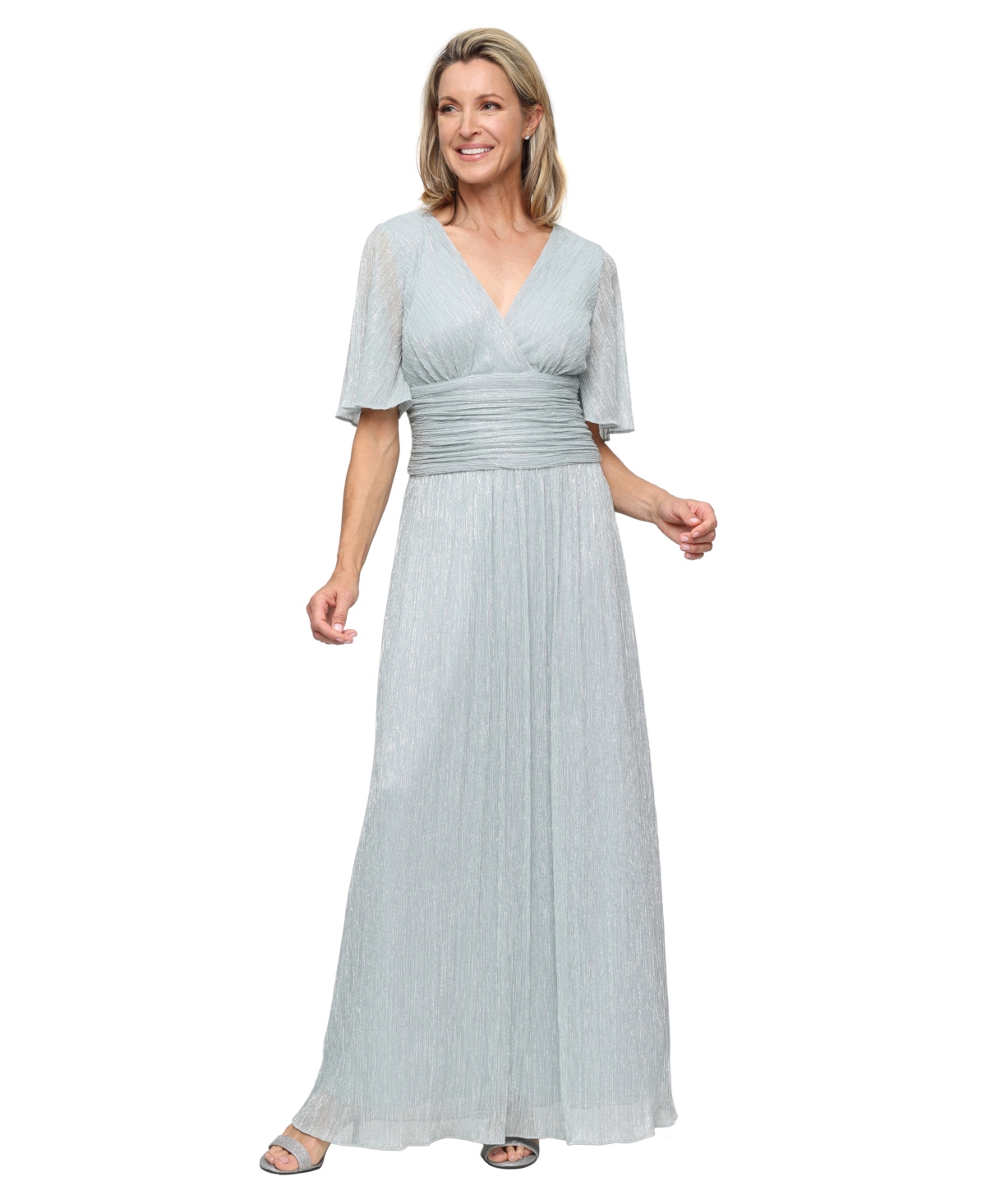 Click here for Sl Fashions Womens V-Neck A-Line Ball Gown - Aloe prices