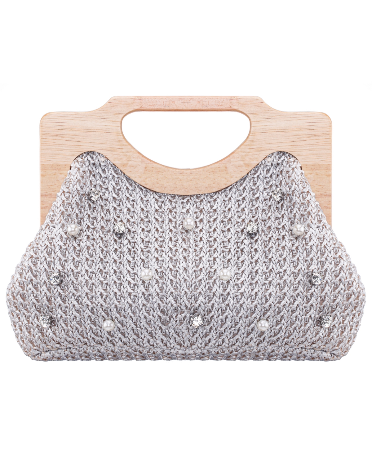 Click here for Nina Solei Straw Small Clutch Handbag - Silver prices