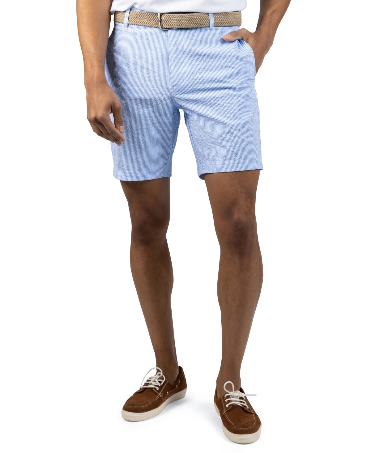 Click here for Tailorbyrd Mens Seersucker Stripe Short - Lt blue prices