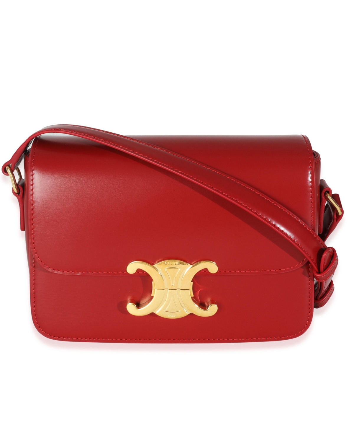Click here for Pre-Owned Celine Red Shiny Calfskin Teen Triomphe... prices