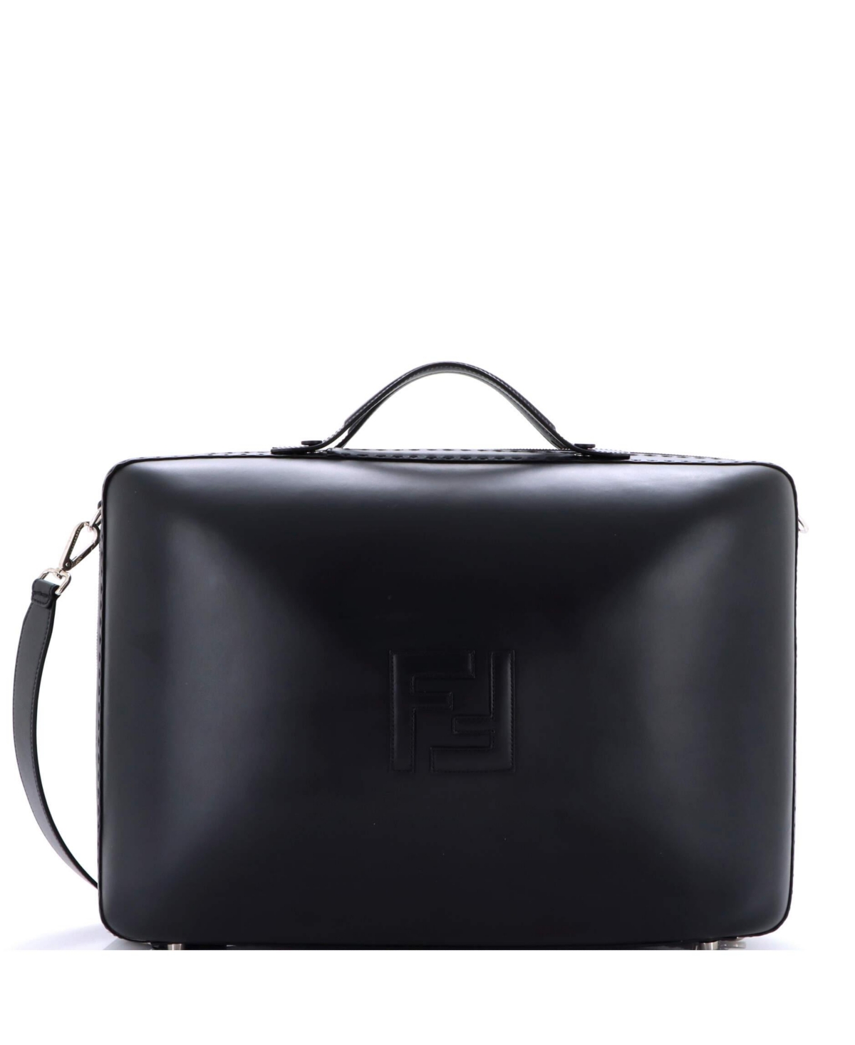 Click here for Pre-Owned Fendi Large Ff Zip Around Travel Bag Lea... prices