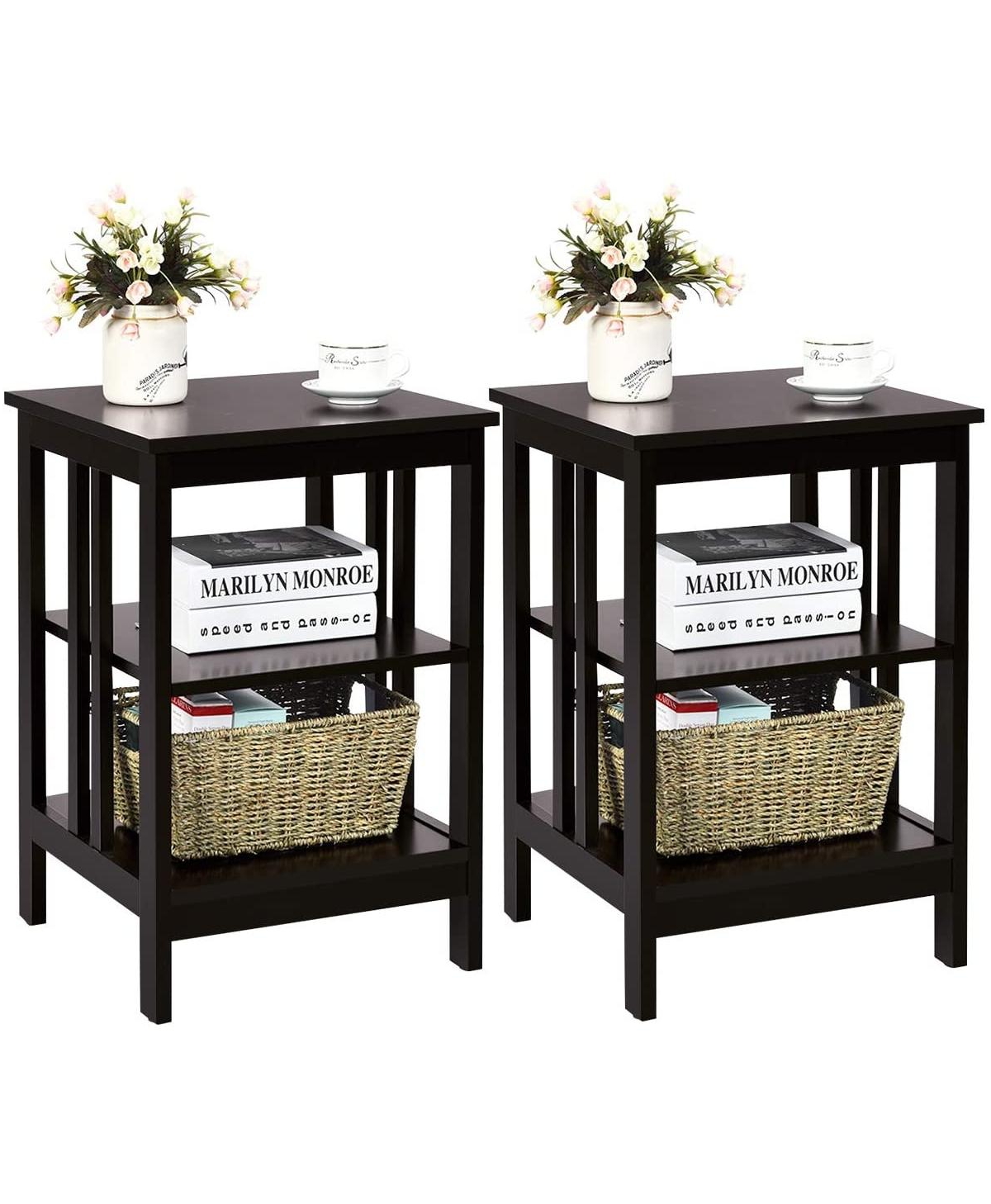 Click here for Sugift 2 Pieces 3-Tier Nightstand with Reinforced... prices