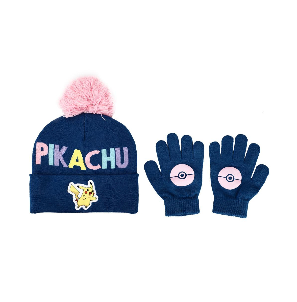 Click here for Pokemon Girls Pikachu Navy Knit Cuff Pom Beanie an... prices
