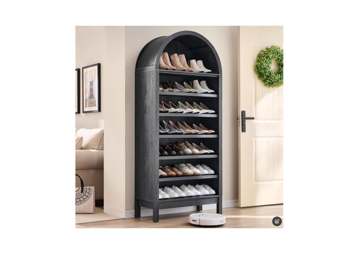 Click here for Homfan 71" Tall Farmhouse Arched Shoe Cabinet... prices