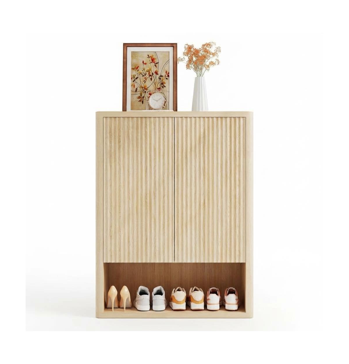 Click here for Homfan 2 Fluted Doors with 5 Tier Shoe Cabinet  Fr... prices