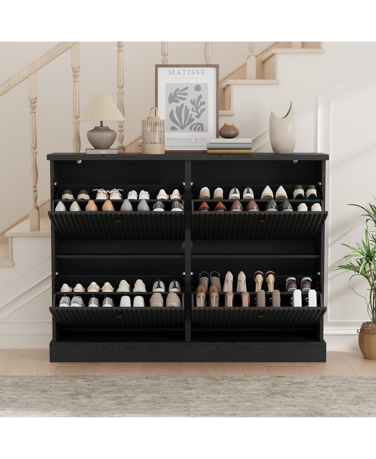 Click here for Homfan Shoe Cabinet with 4 Flip Drawers Freestandi... prices