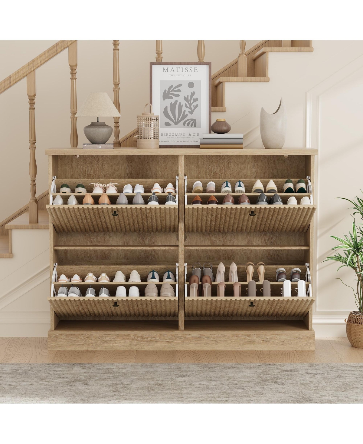 Click here for Homfan Shoe Cabinet with 4 Flip Drawers Freestandi... prices