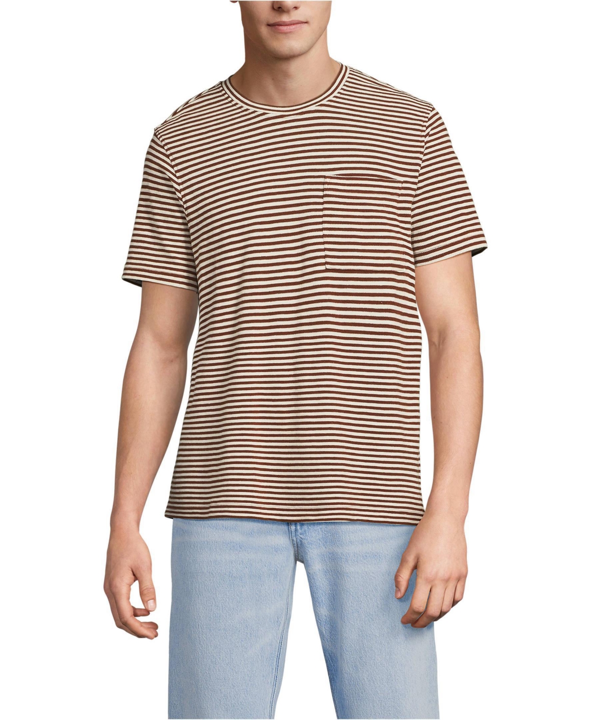 Click here for Lands End Mens Short Sleeve Cotton Linen Tee - Dee... prices