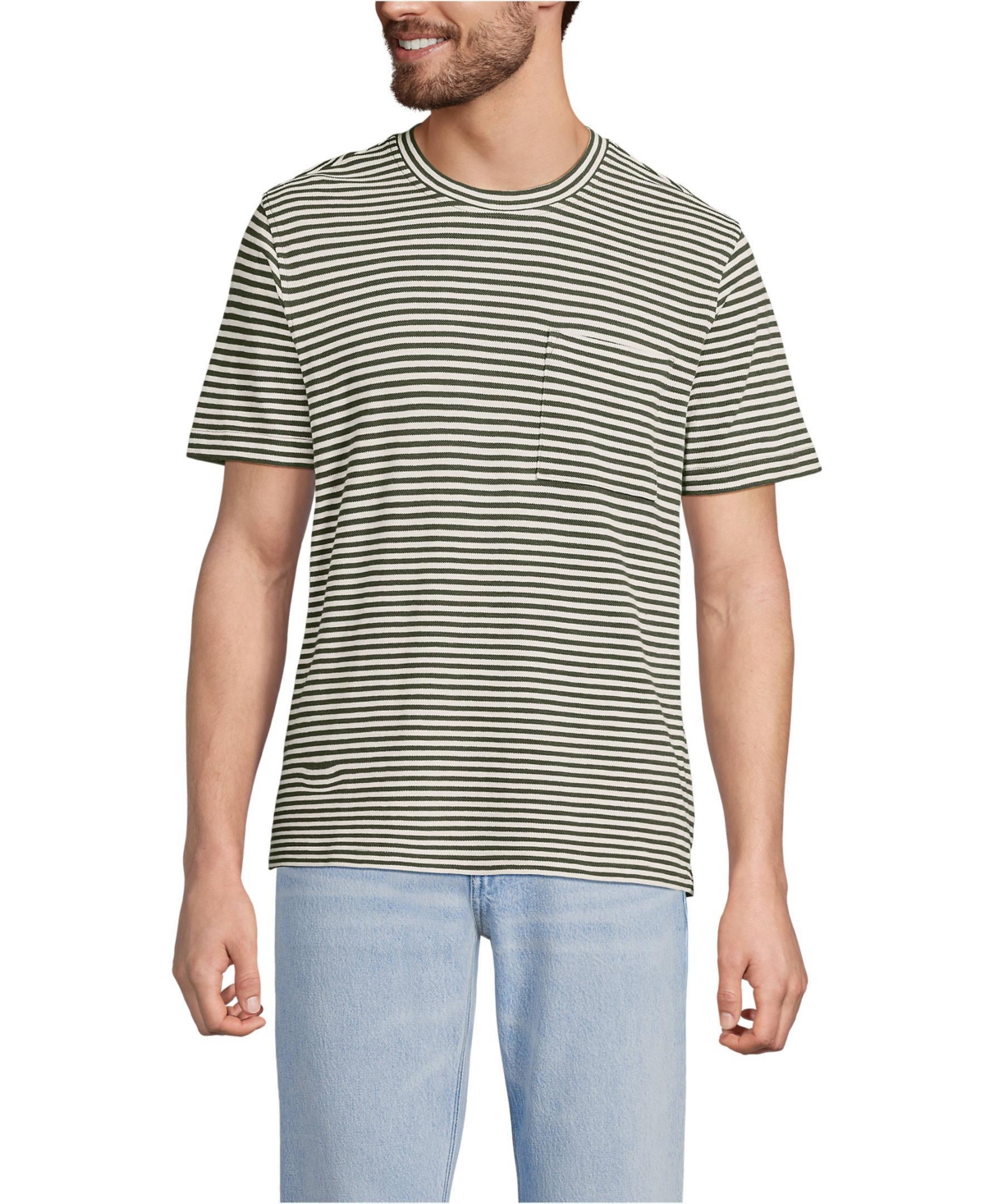 Click here for Lands End Mens Short Sleeve Cotton Linen Tee - Riv... prices