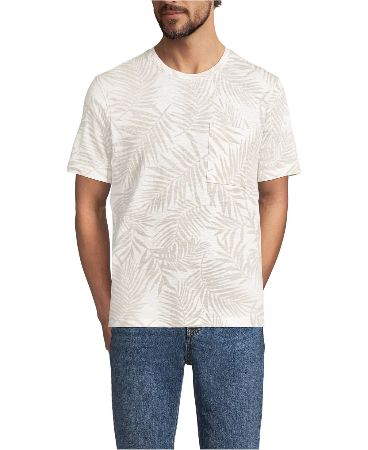 Click here for Lands End Mens Short Sleeve Cotton Linen Tee - Pum... prices