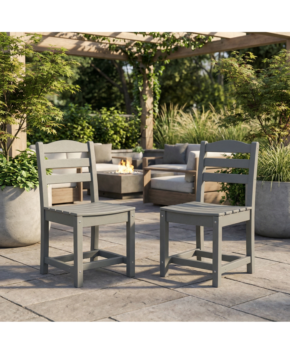 Click here for Set of 2 Outdoor Dining Chair without Armrests  Fo... prices